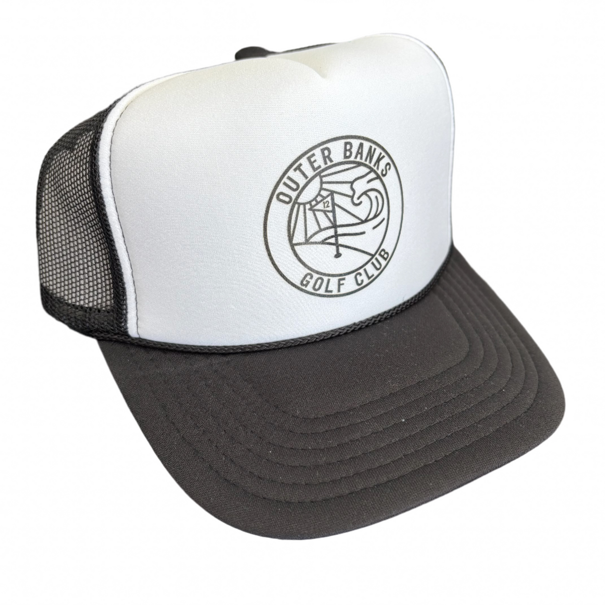 OBX GC Classic Trucker High Crown Snapback Hat-Black – Outer Banks Golf ...